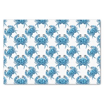 Blue Crabs Seaside Pattern Tissue Paper | Zazzle
