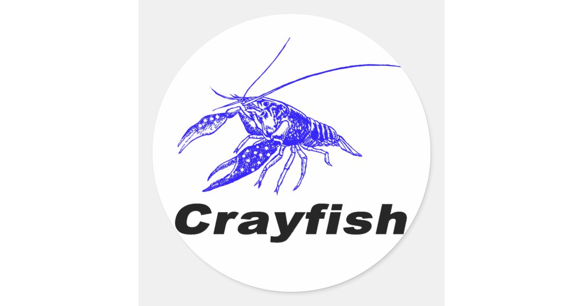 blue crayfish classic round sticker | Zazzle