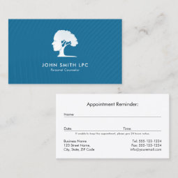 Blue Creative Psychologist Personal Counselor Appointment Card | Zazzle