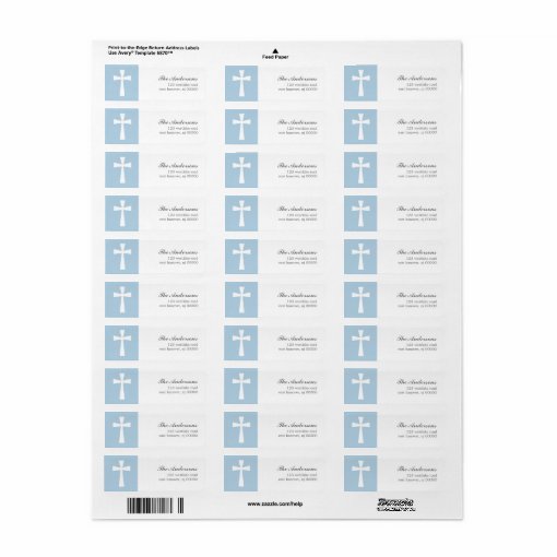 Blue Cross Baptism Labels | Zazzle