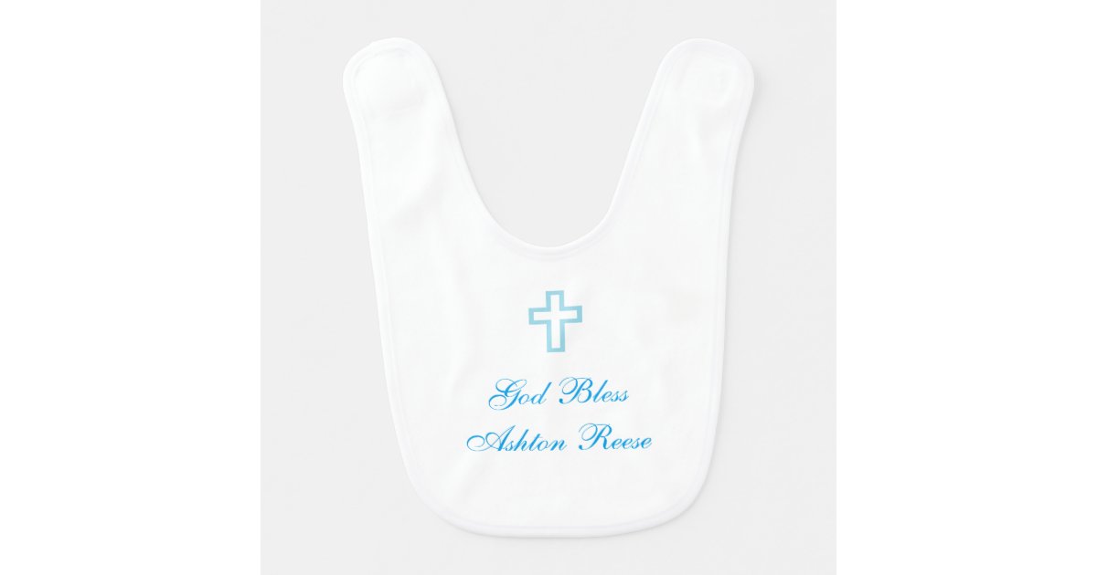 "Blue Cross" Personalized Baby Bib | Zazzle