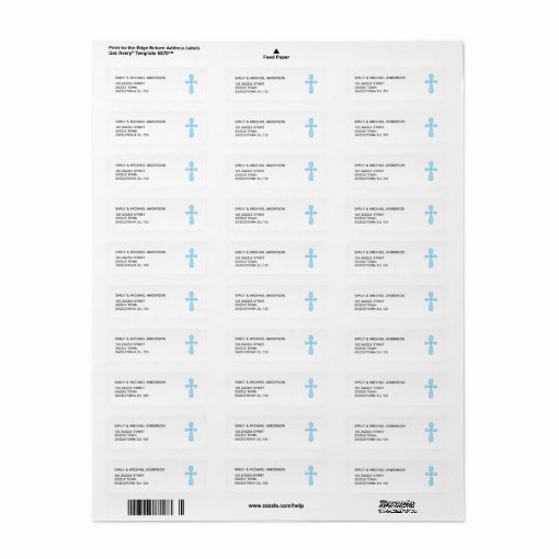 Blue Cross Return Address Labels Catholic | Zazzle