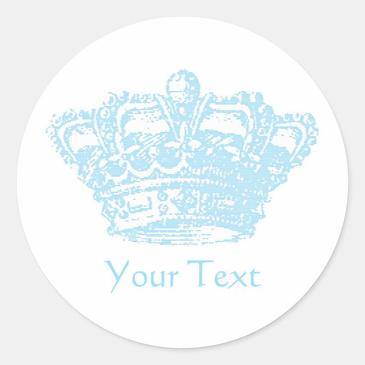 Blue Crown Classic Round Sticker | Zazzle
