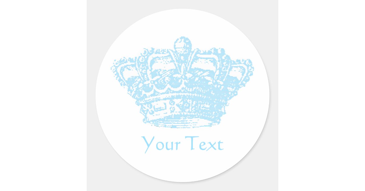 Blue Crown Classic Round Sticker | Zazzle