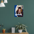 Blue Curved Frame Photo Graduation Poster | Zazzle