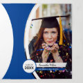 Blue Curved Frame Three Photo Graduation Tri-Fold Invitation | Zazzle