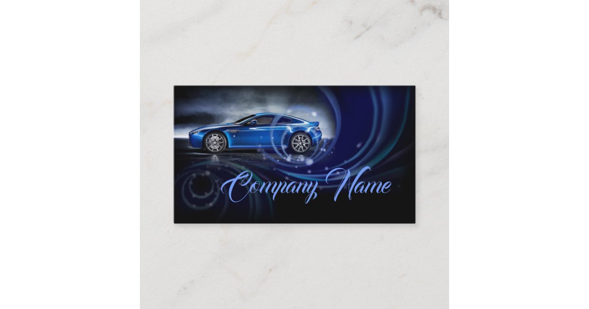 Blue Curves Automotive Business Card | Zazzle