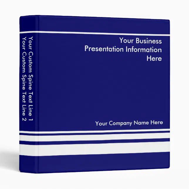 Blue Custom Business Presentation Binder | Zazzle