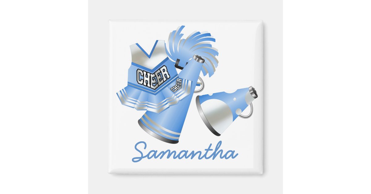 Blue Custom Cheerleader Magnet | Zazzle