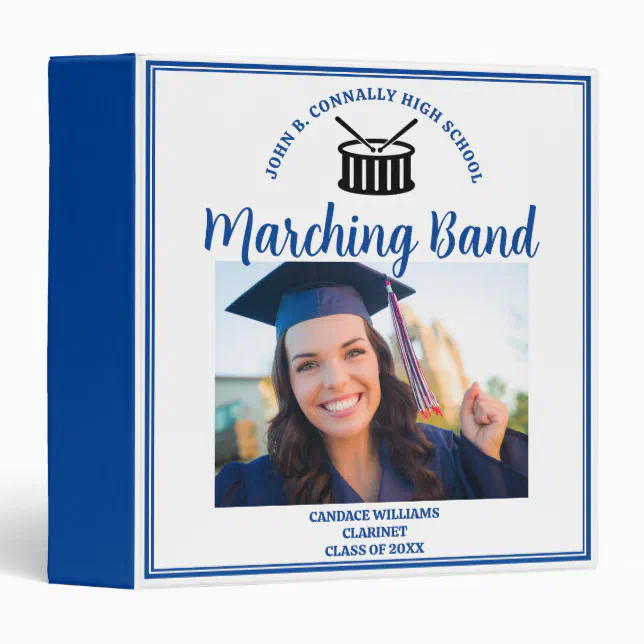 Blue Custom High School Band Photo Album 3 Ring Binder | Zazzle