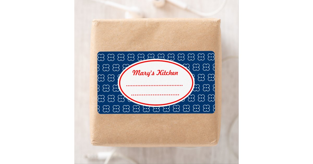 Blue Custom Kitchen Labels | Zazzle