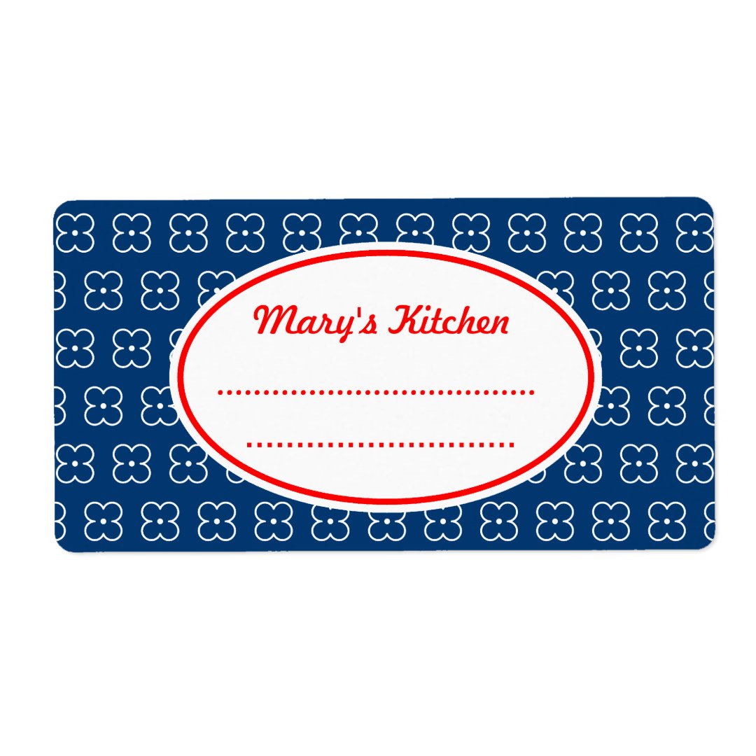 Blue Custom Kitchen Labels | Zazzle