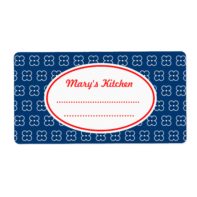 Blue Custom Kitchen Labels | Zazzle