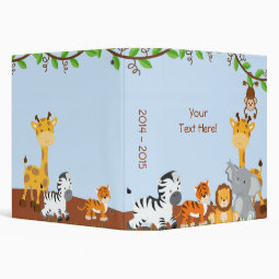 Blue Cute Jungle Baby Animal Photo Album Binder | Zazzle