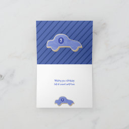 blue cutout cookies boys happy birthday card | Zazzle