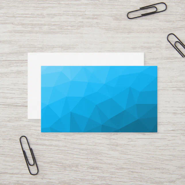 Blue cyan gradient geometric mesh pattern Triangle Business Card | Zazzle