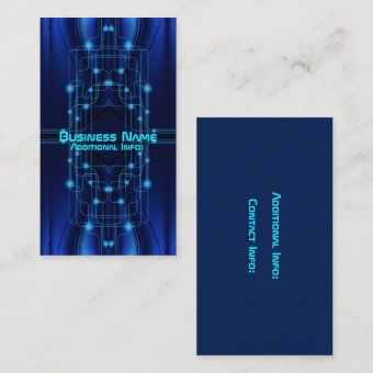 Blue Cyber Circuits Business Card 2 | Zazzle