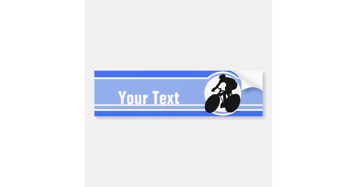 Blue Cycling Bumper Sticker | Zazzle