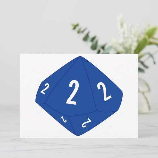 Blue D10 Table Number Card | Zazzle
