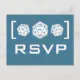 Blue D20 Dice Gamer RSVP Postcard | Zazzle