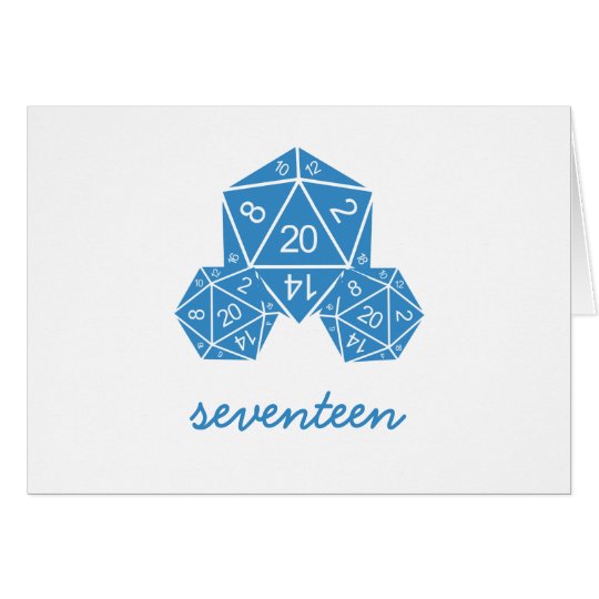 Blue D20 Dice Table Number Card | Zazzle.com