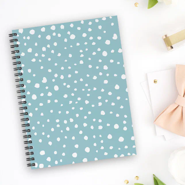 Blue Dalmatian Spots, Dalmatian Dots, Dotted Print Planner | Zazzle