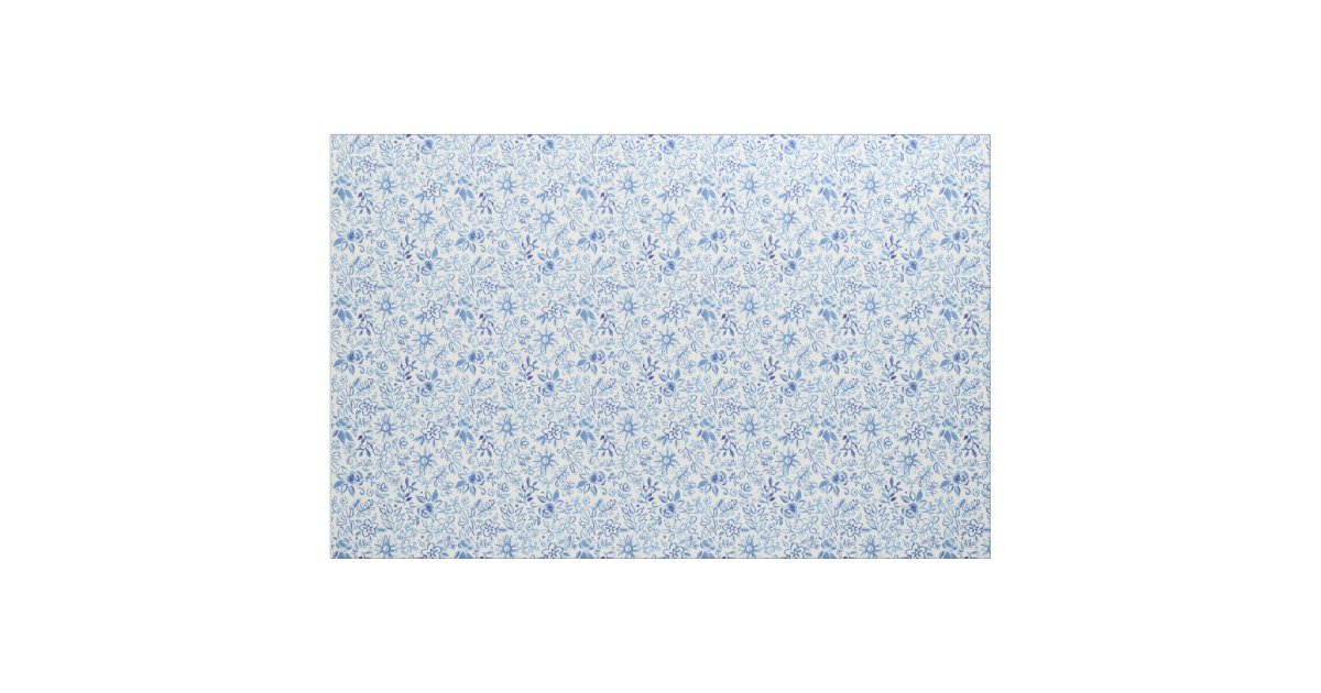 Blue Delft Fabric | Zazzle