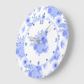 Blue Delft Floral Wall Clock | Zazzle