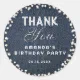 Blue Denim Diamonds Glitter Rhinestones Thank You Classic Round Sticker ...