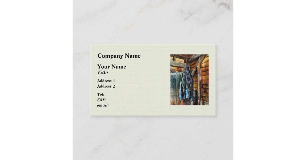 Blue Denim Jacket in Cabin Business Card | Zazzle