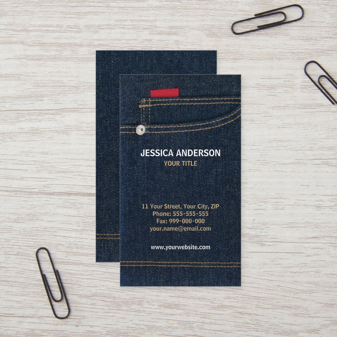 Blue Denim Jeans business card | Zazzle