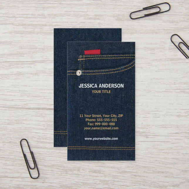 Blue Denim Jeans business card | Zazzle