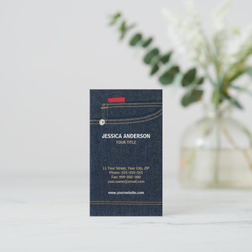 Blue Denim Jeans business card | Zazzle