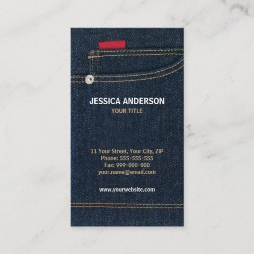 Blue Denim Jeans business card | Zazzle