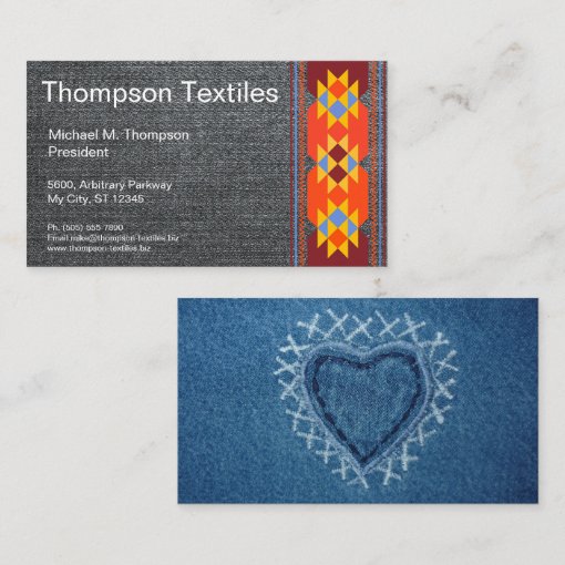 Blue Denim Jeans Fabric Vintage Clothing Boutique Business Card | Zazzle