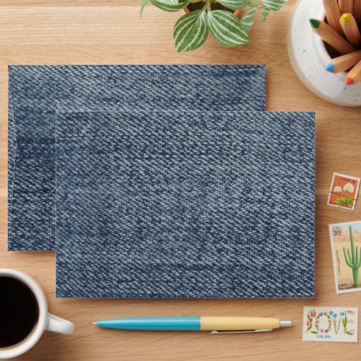 blue denim jeans modern envelopes | Zazzle