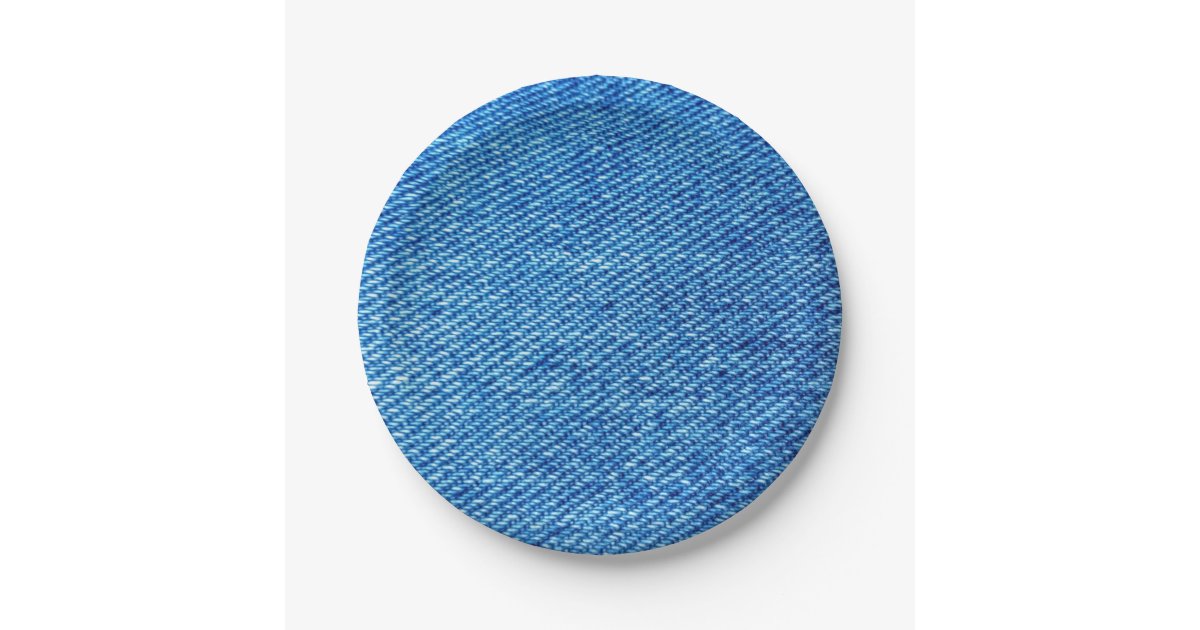 Blue Denim Texture Paper Plates | Zazzle