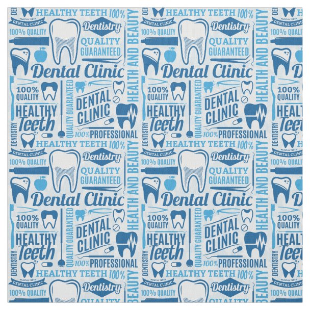 Dentist Dental Clinic teeth Whitening pattern Fabric | Zazzle