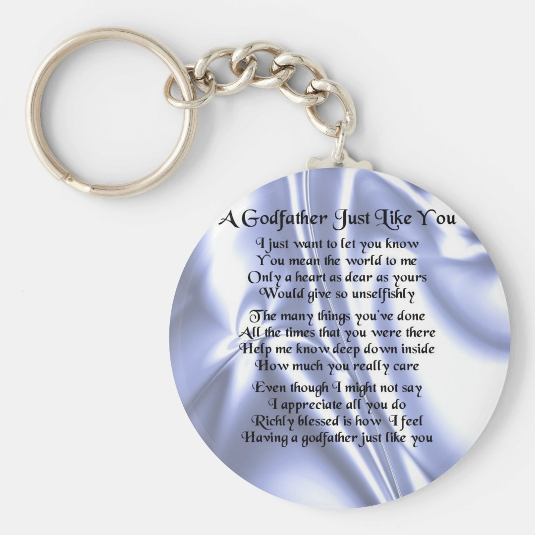 Blue Design Godfather Poem Keychain | Zazzle