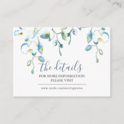 Blue Details Wedding Enclosure Cards Insert | Zazzle