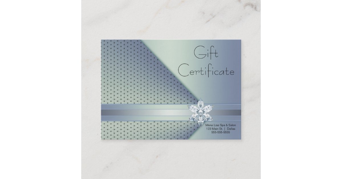 Blue Diamond Business Gift Certificate Cards | Zazzle