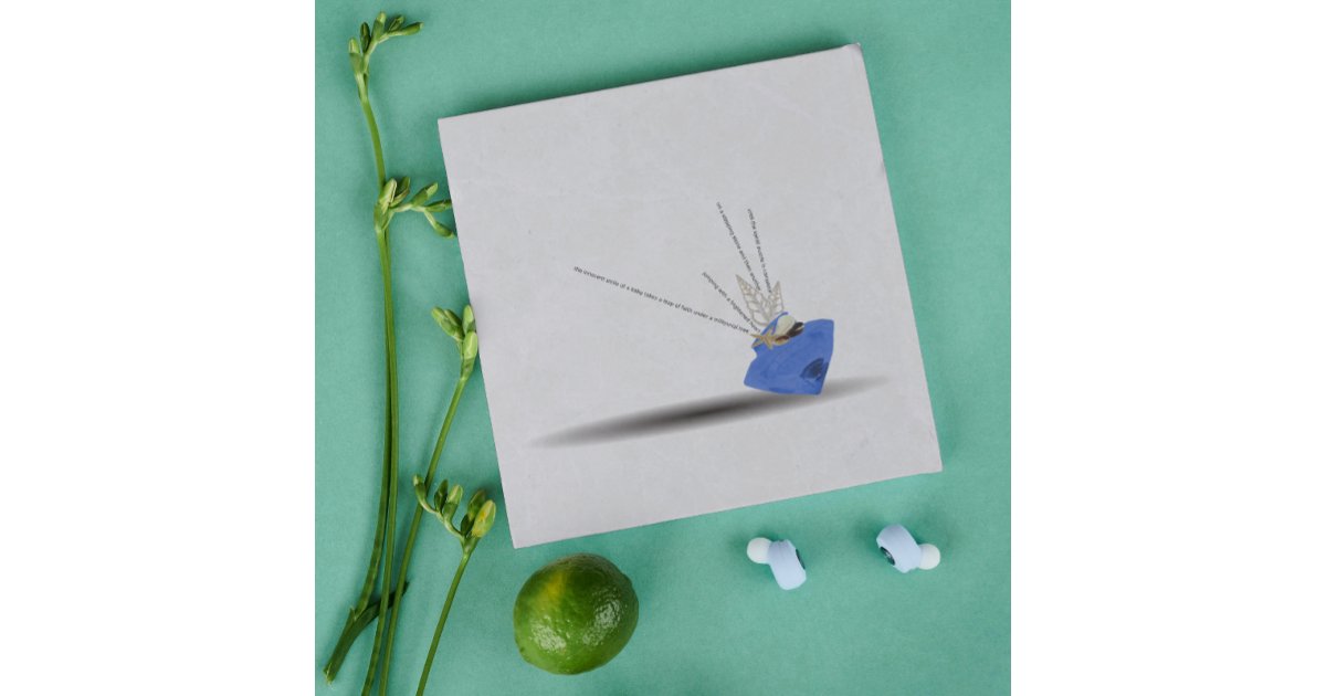 Blue diamond coastal Ikebana time poem art gift Trivet | Zazzle