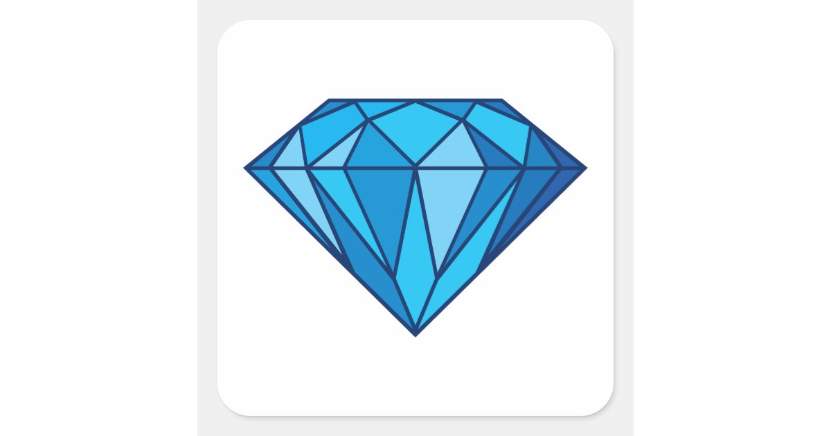 Blue Diamond Square Sticker | Zazzle