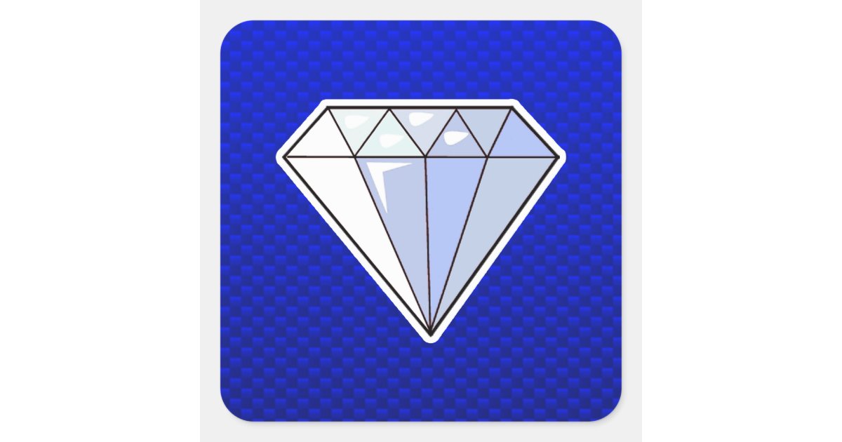 Blue Diamond Square Sticker | Zazzle
