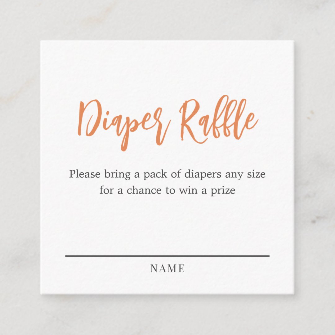 Blue Diaper Raffle Ticket Enclosure Card | Zazzle