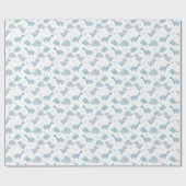 Blue Dinosaur Pattern Wrapping Paper | Zazzle