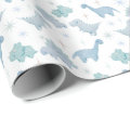 Blue Dinosaur Pattern Wrapping Paper | Zazzle