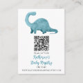 Blue Dinosaur QR Code Baby Registry Enclosure Card | Zazzle