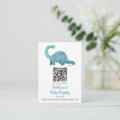 Blue Dinosaur QR Code Baby Registry Enclosure Card | Zazzle