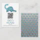Blue Dinosaur QR Code Baby Registry Enclosure Card | Zazzle